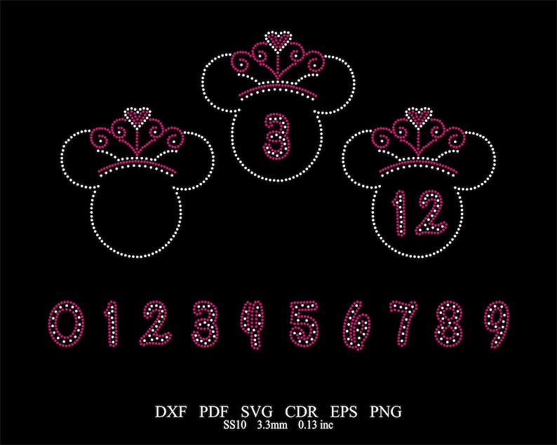 Rhinestone Mickey Template SVG Rhinestone SS10 Mouse Template ...