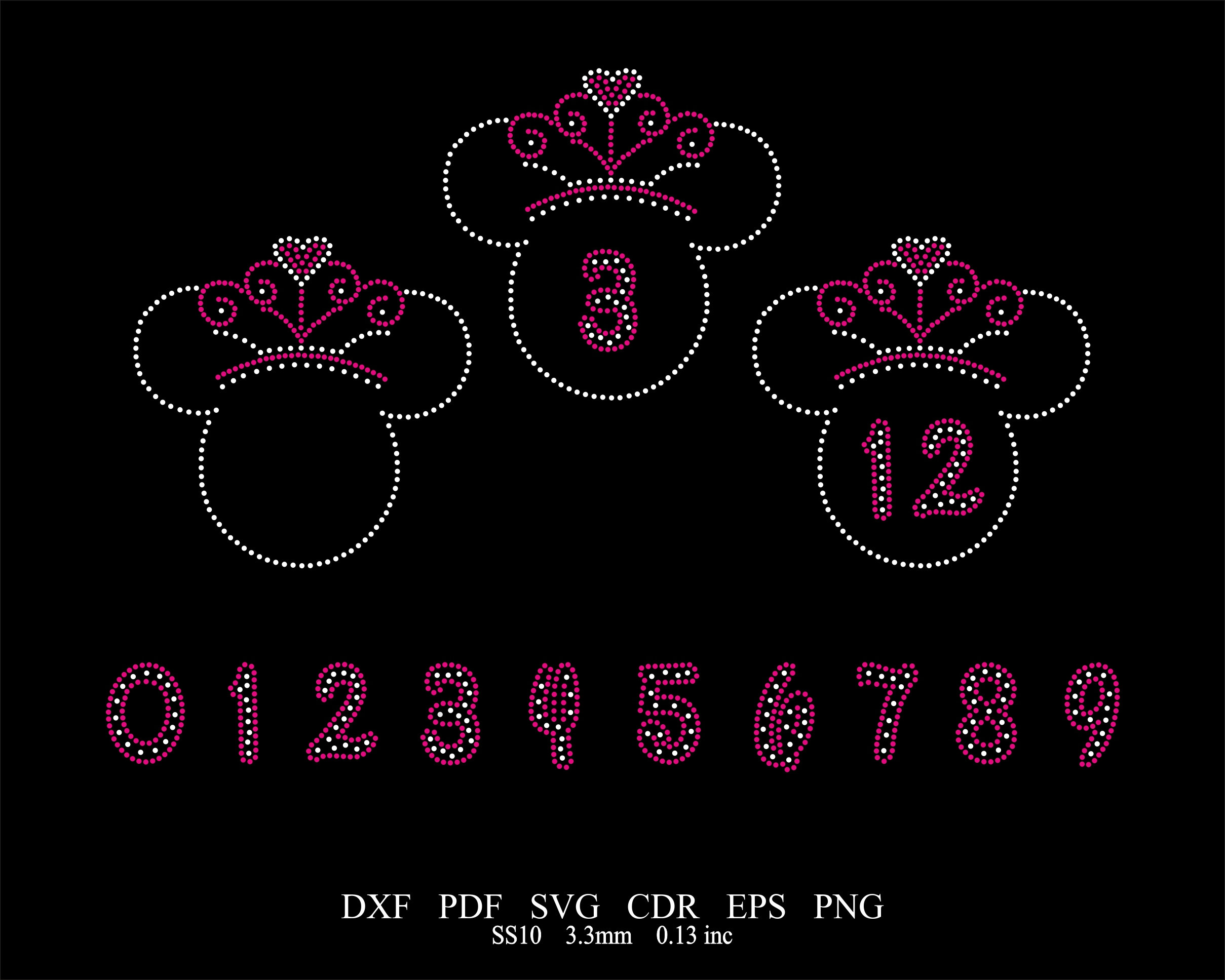 Rhinestone Mickey Template SVG Rhinestone SS10 Mouse Template ...