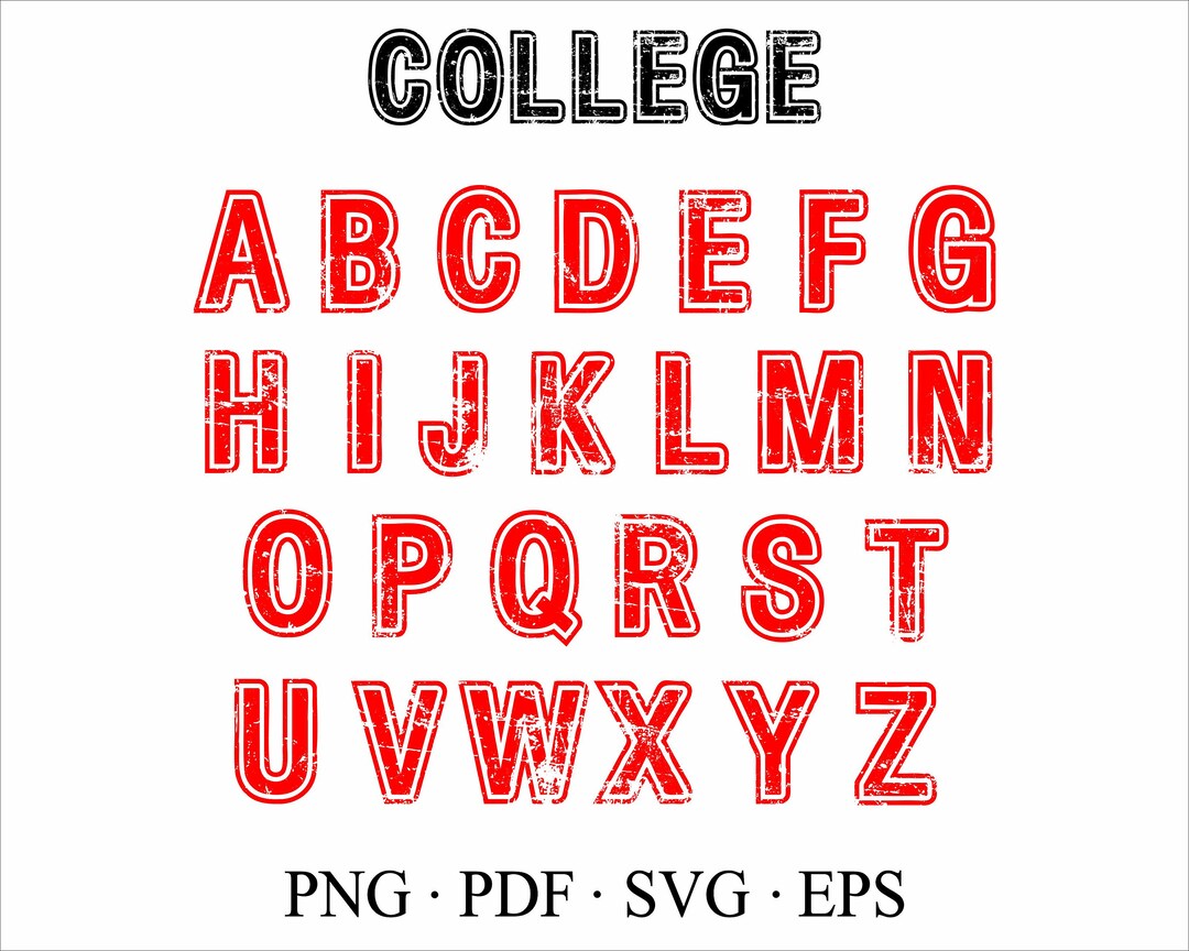Distressed Font Svg Varsty Font Distressed College Font Svg Png Font ...
