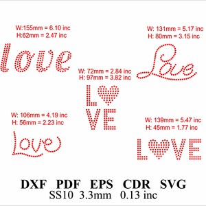 Rhinestone Love Template Rhinestone Love Bundle Template Rhinestone ...