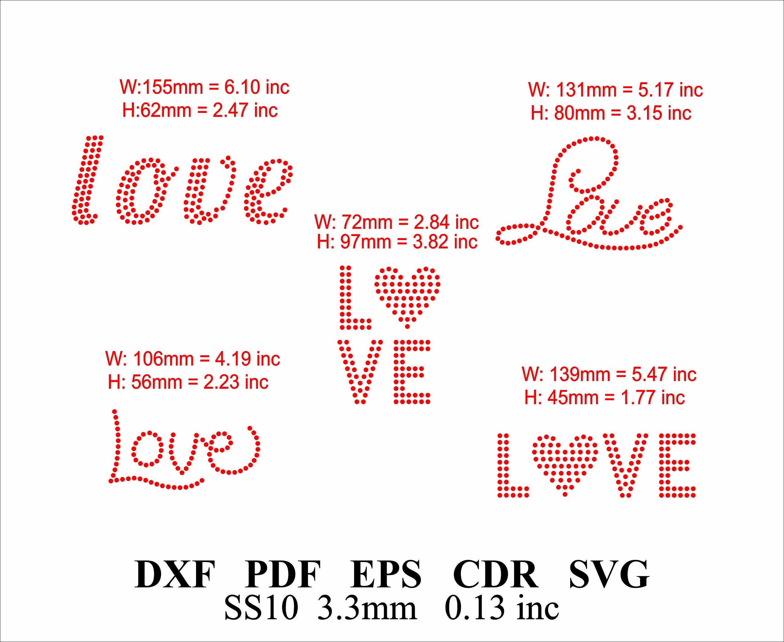 Rhinestone Love Template Rhinestone Love Bundle Template Rhinestone ...