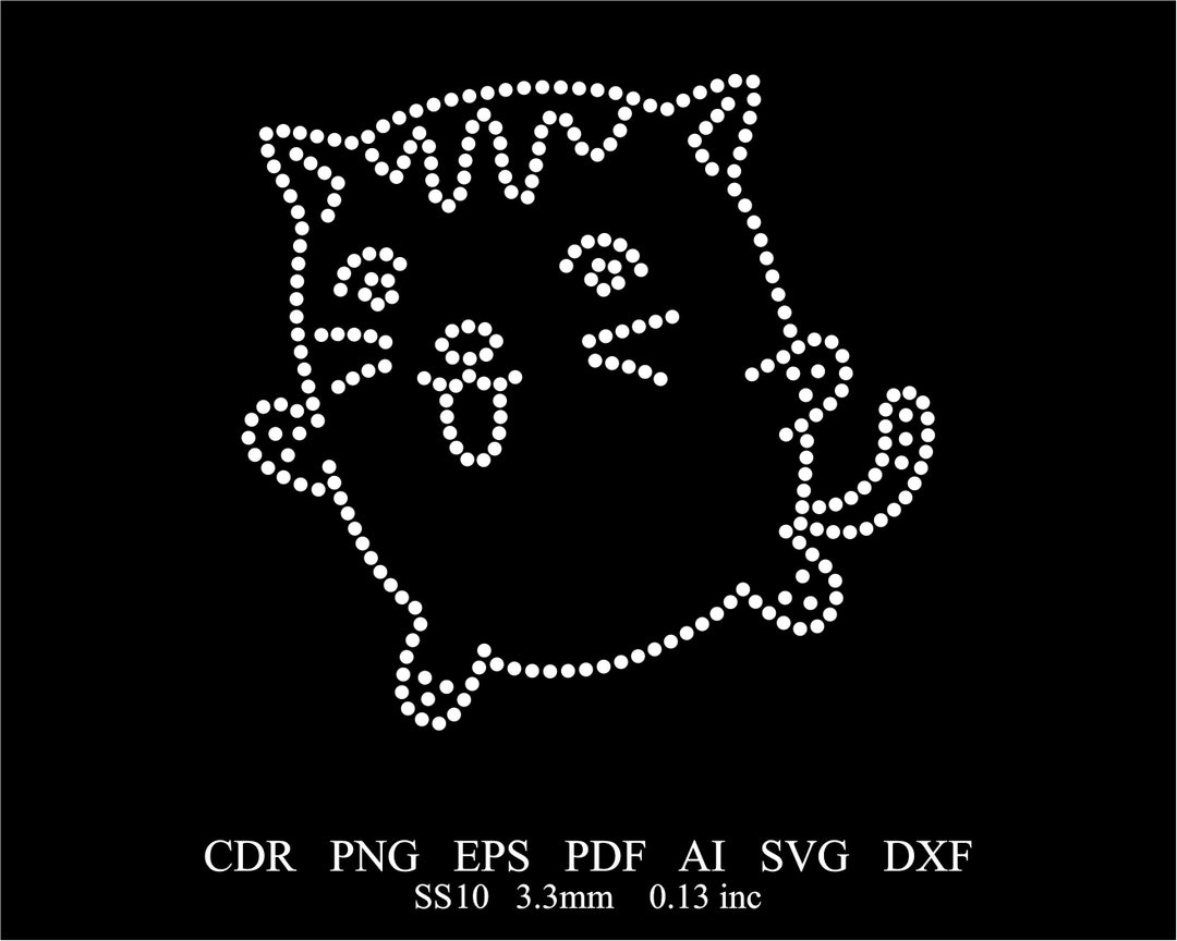Rhinestone Cat Template Rhinestone Cats Design Rhinestone Cat Svg Png ...