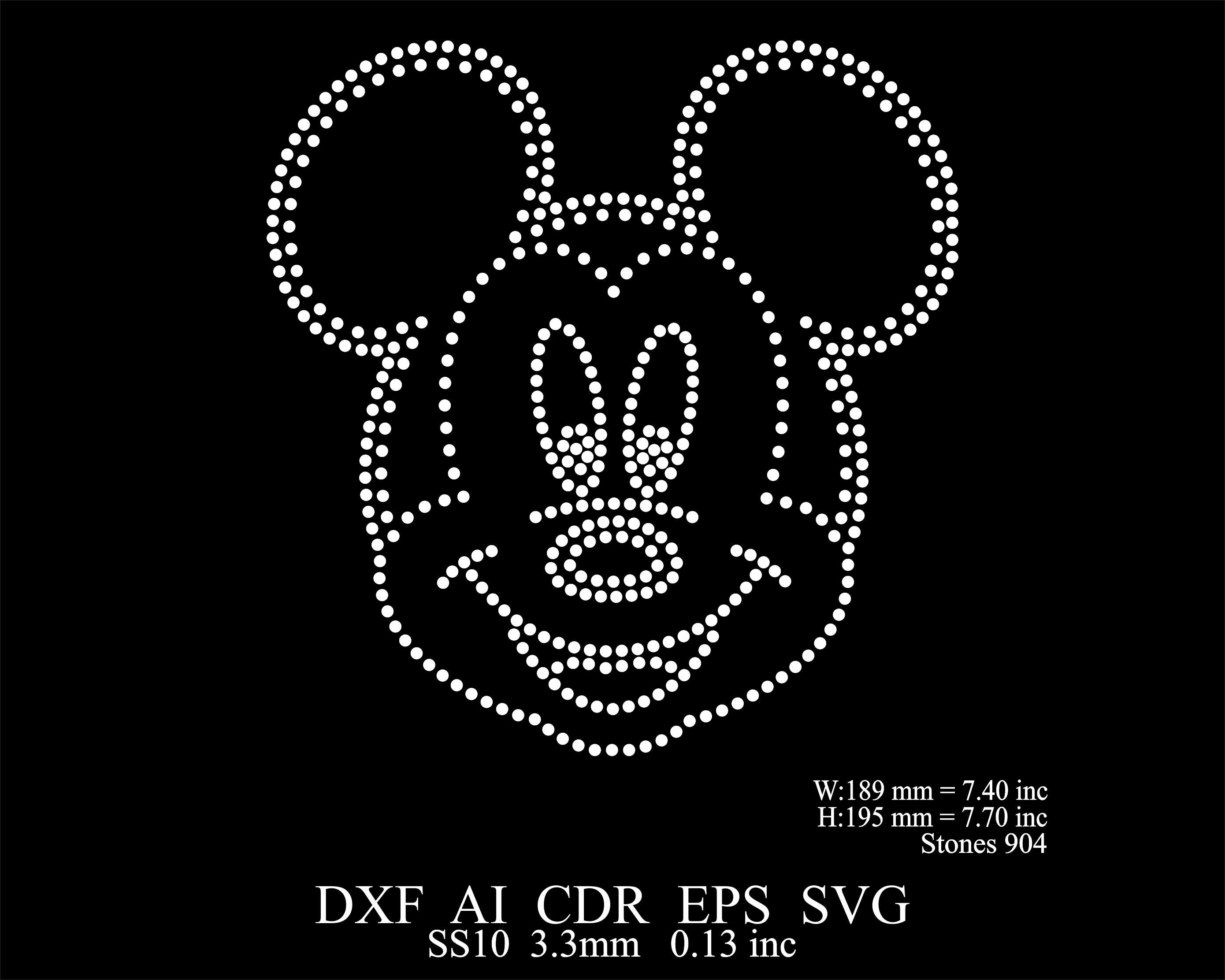 Rhinestone Mickey Template Rhinestone SS10 Mickey Template - Etsy
