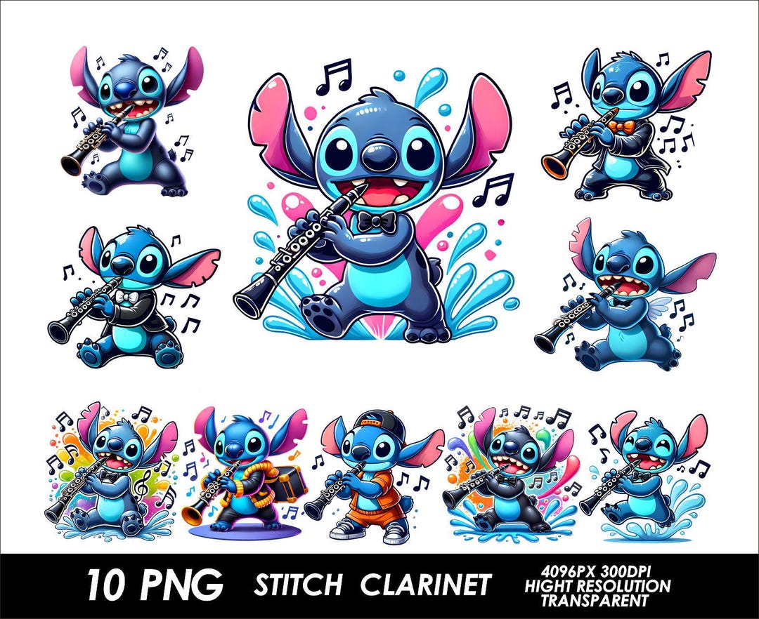 10 PNG Stitch Music Bundle Design Png Transparent Png Musician Stitch ...