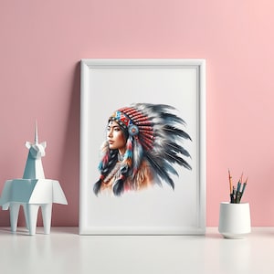 Amerikan Indian Woman 5 Png Clipart High Resolution Sublimation PNG ...