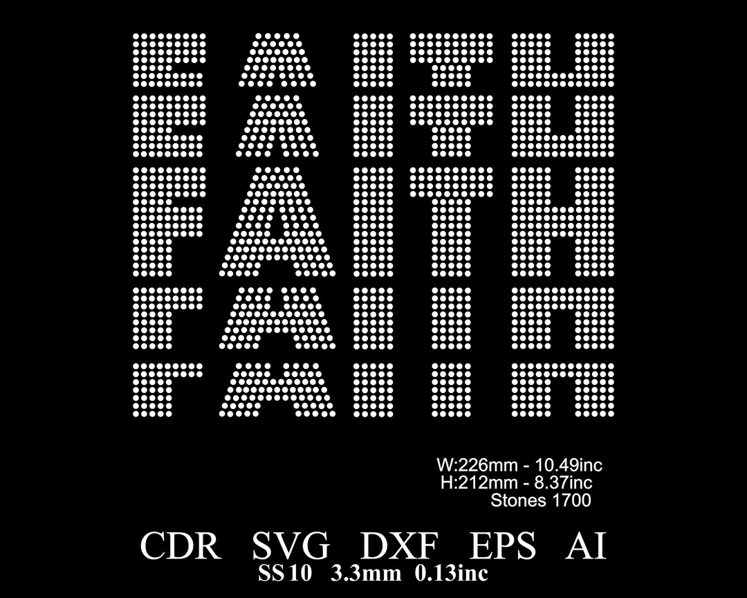 Rhinestone Faith Template SVG Rhinestone Faith Design Svg Dxf Png ...