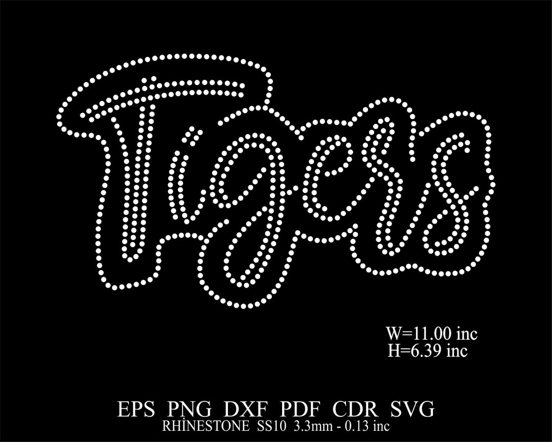 Rhinestone Tigers 11inch Template Rhinestone Football Baseball Design ...