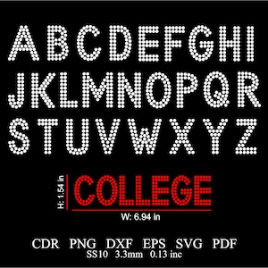 Rhinestone Alphabet Template Svg Rhinestone Letters Svg Png Dxf SS10 ...