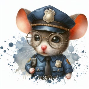 5 Png Police Mouse High Quality Sublimation Printing Digital Download T ...