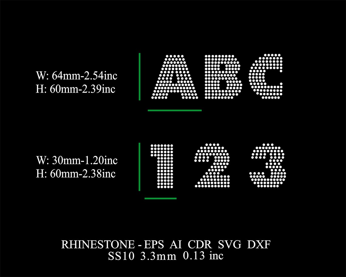 Rhinestone Font Template Rhinestone Font SS10 Rhinestone College ...