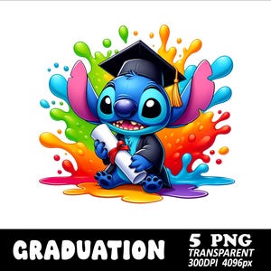 5 PNG Stitch Graduation Design Senior Stitch Png Stitch Graduation Png ...