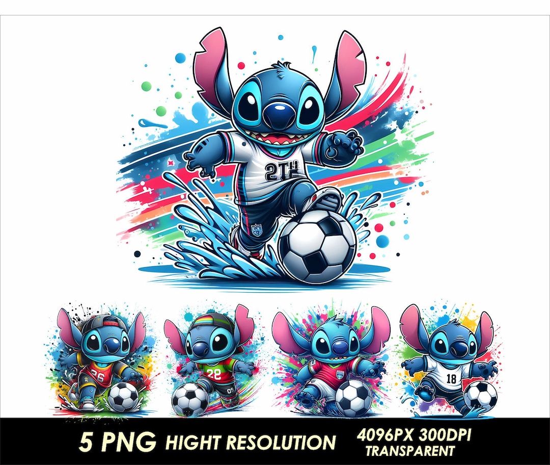 5 PNG Stitch Soccer Bundle Design Stitch Png Bundle Stitch Clipart ...
