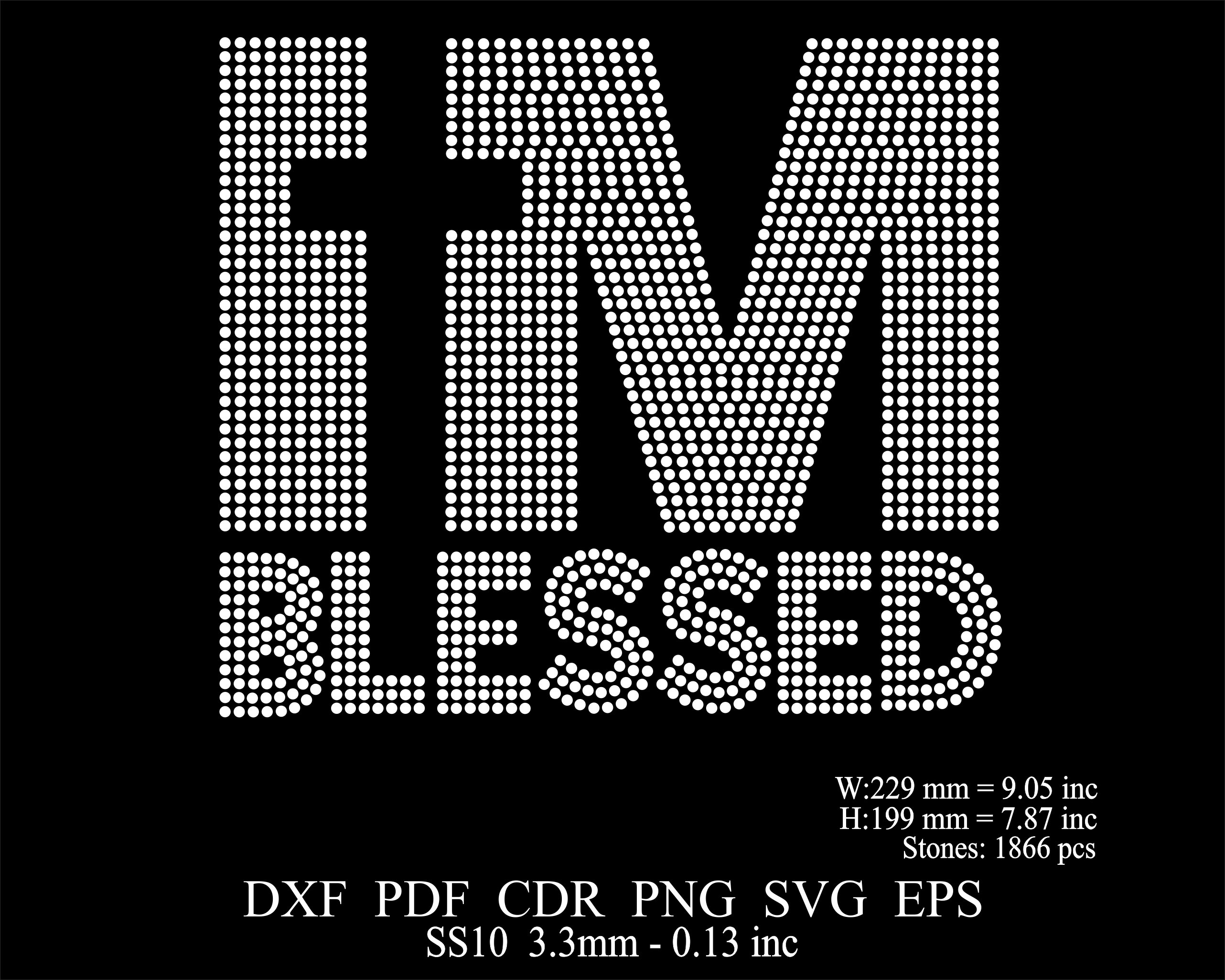 Rhinestone Blessed Template SS10 Rhinestone Blessed Design Rhinestone ...