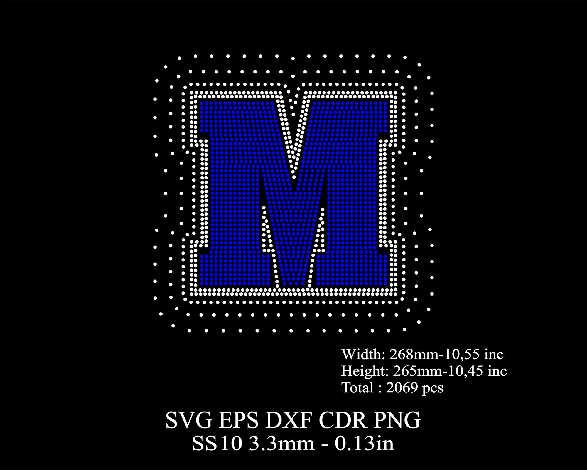 Rhinestone Letters Template SS10 Rhinestone Big M Letters Template ...