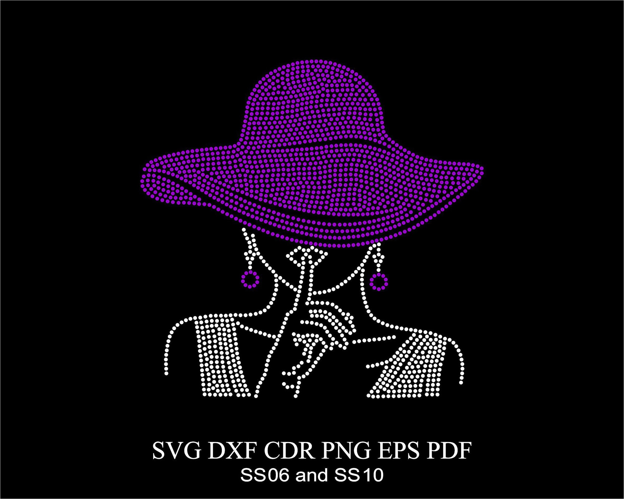 Rhinestone Women Template SS06 and SS10 Size Rhinestone Girl Female ...