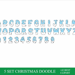 Christmas Doodle Font Alphabet Merry Christmas Doodle PNG Font ...