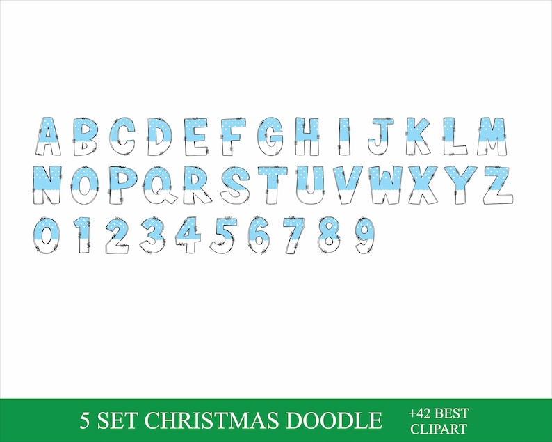 Christmas Doodle Font Alphabet Merry Christmas Doodle PNG Font ...