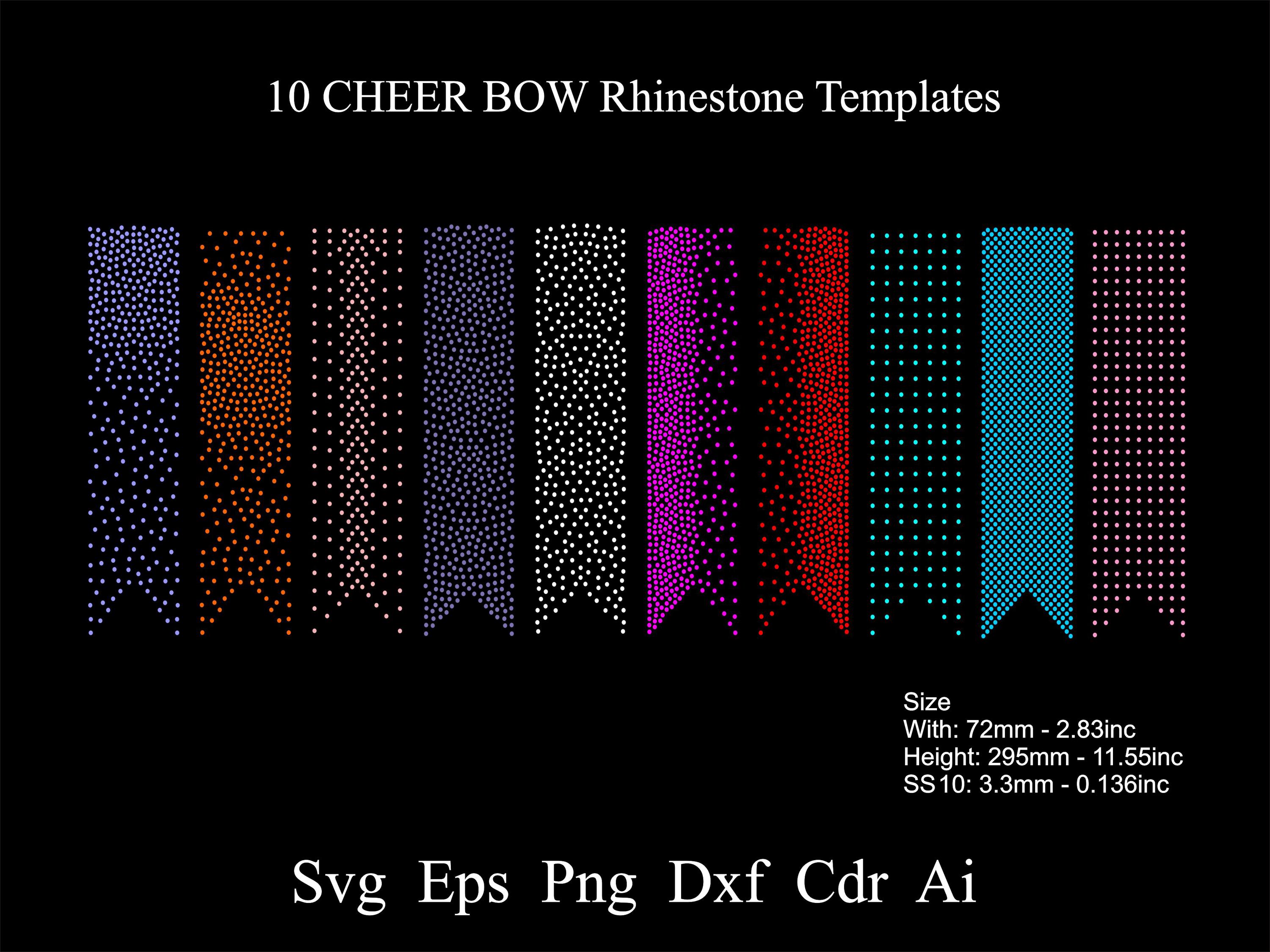 Rhinestone Cheer Bow Template SS10 Gradient Bow 10 Design Rhinestone ...