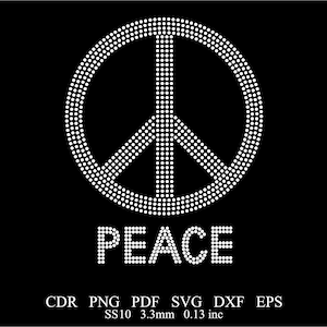 Rhinestone Peace Template SS10 Rhinestone Peace Design Svg Rhinestone ...