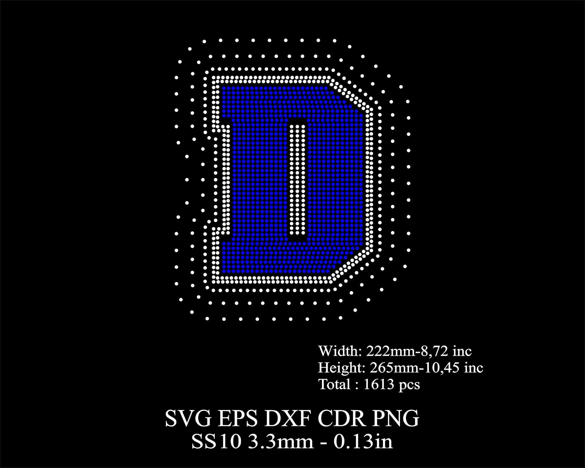 Rhinestone Letters Template SS10 Rhinestone Big D Letters Template ...