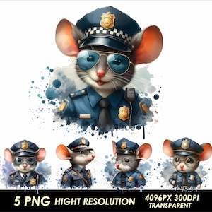 5 Png Police Mouse High Quality Sublimation Printing Digital Download T ...