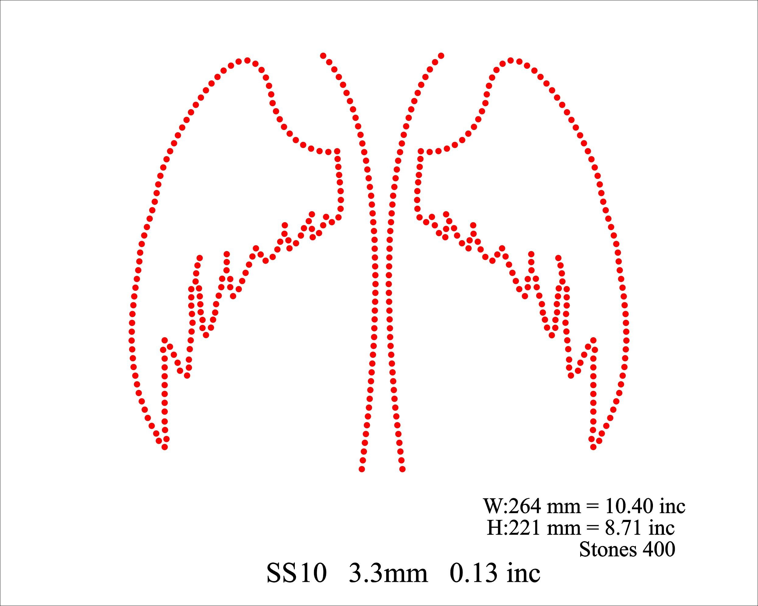 Rhinestone Angel Wing Template Rhinestone Wing Template - Etsy