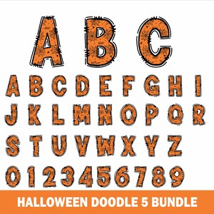 Halloween Doodle Font PNG Halloween Alphabet Png Halloween Doodle ...