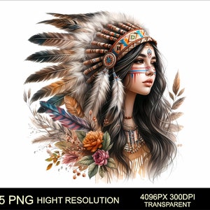 Amerikan Indian Woman 5 Png Clipart High Resolution Sublimation PNG ...