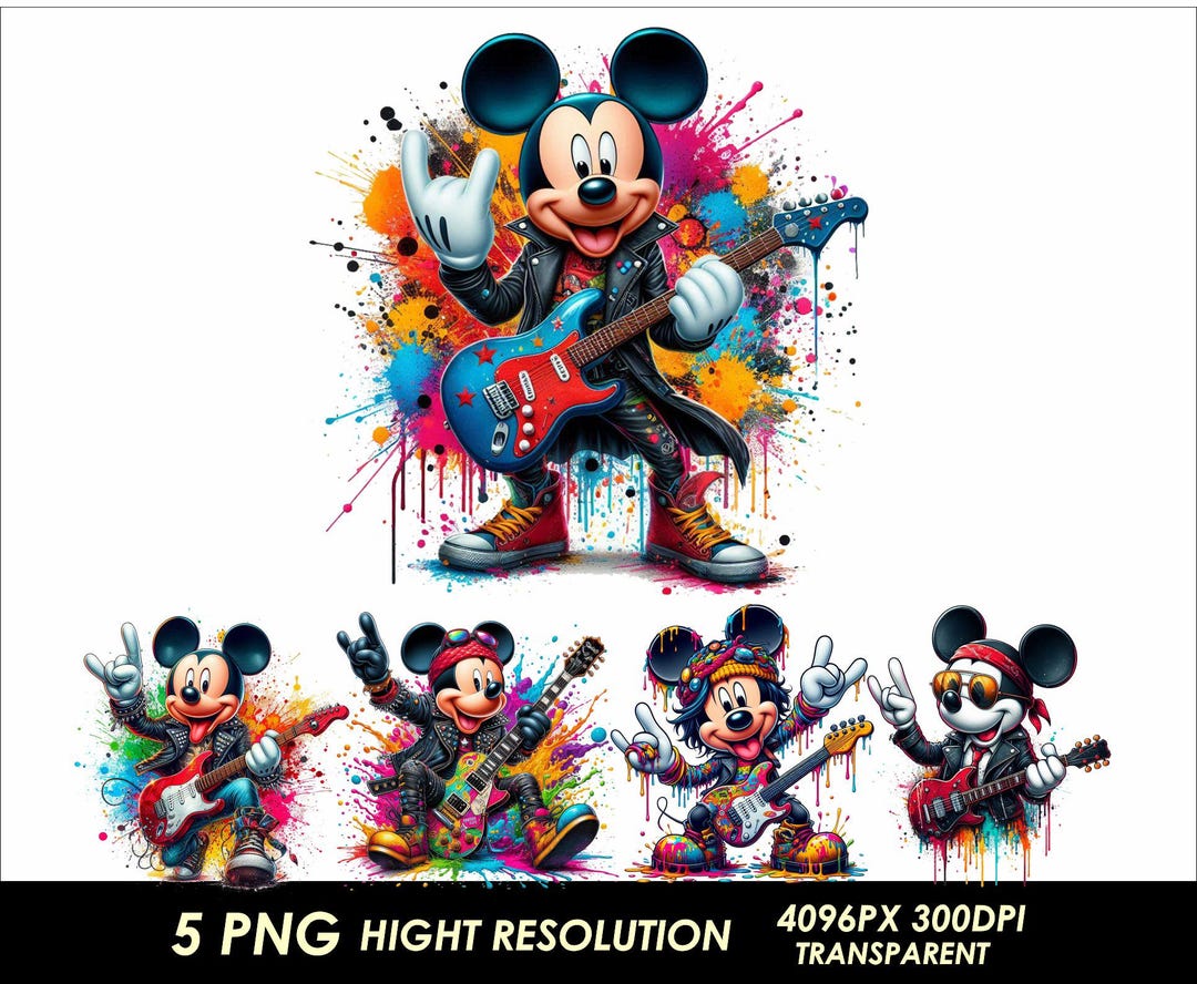 5 PNG Rocker Mickey PNG Bundle Transparent Png Rocker Mickey Clipart ...