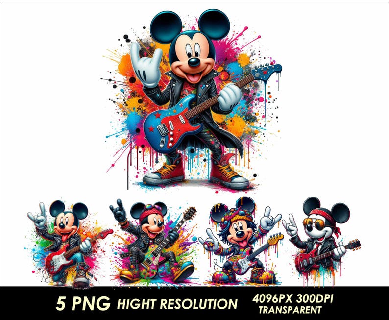 5 PNG Rocker Mickey PNG Bundle Transparent Png Rocker Mickey Clipart ...