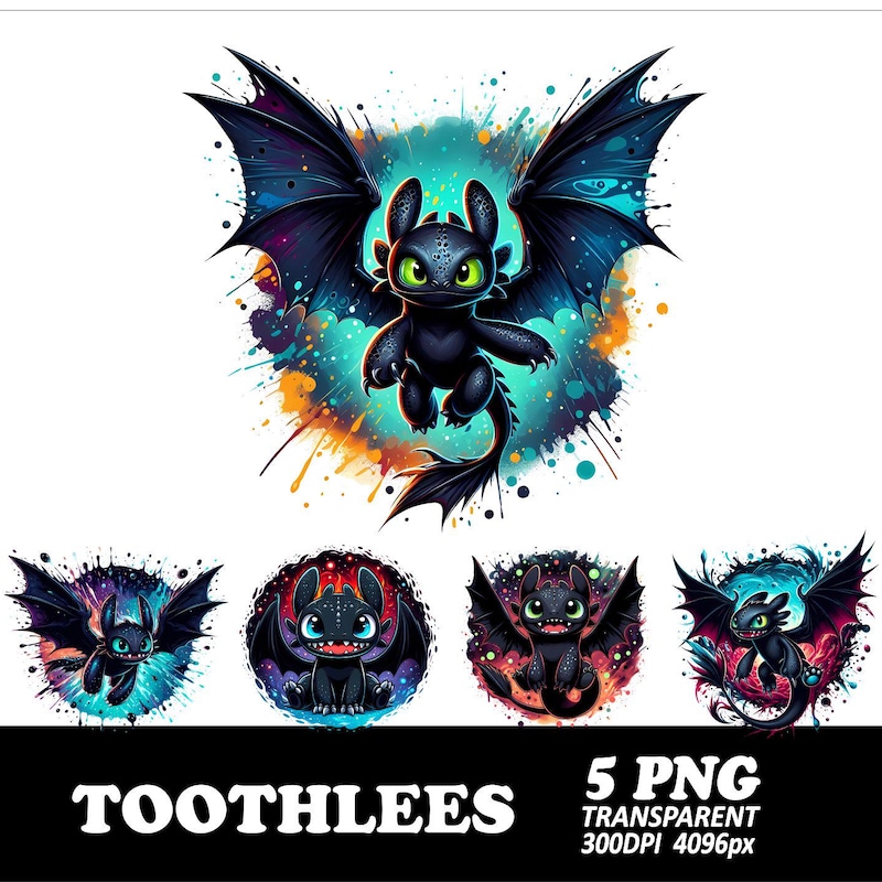 Toothless Dragon Design - Etsy