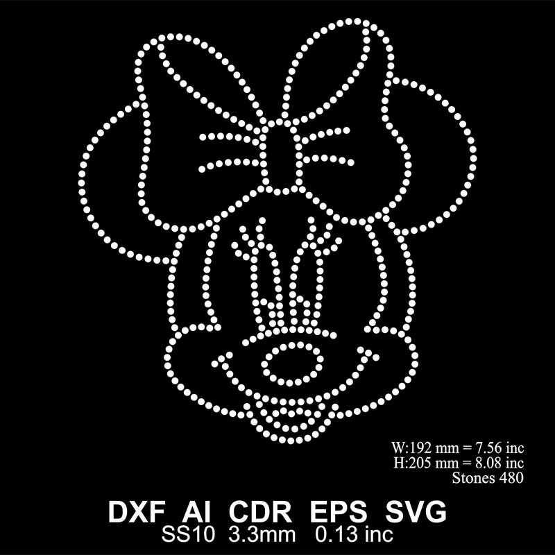 Rhinestone Minnie Mouse Ironon - Etsy