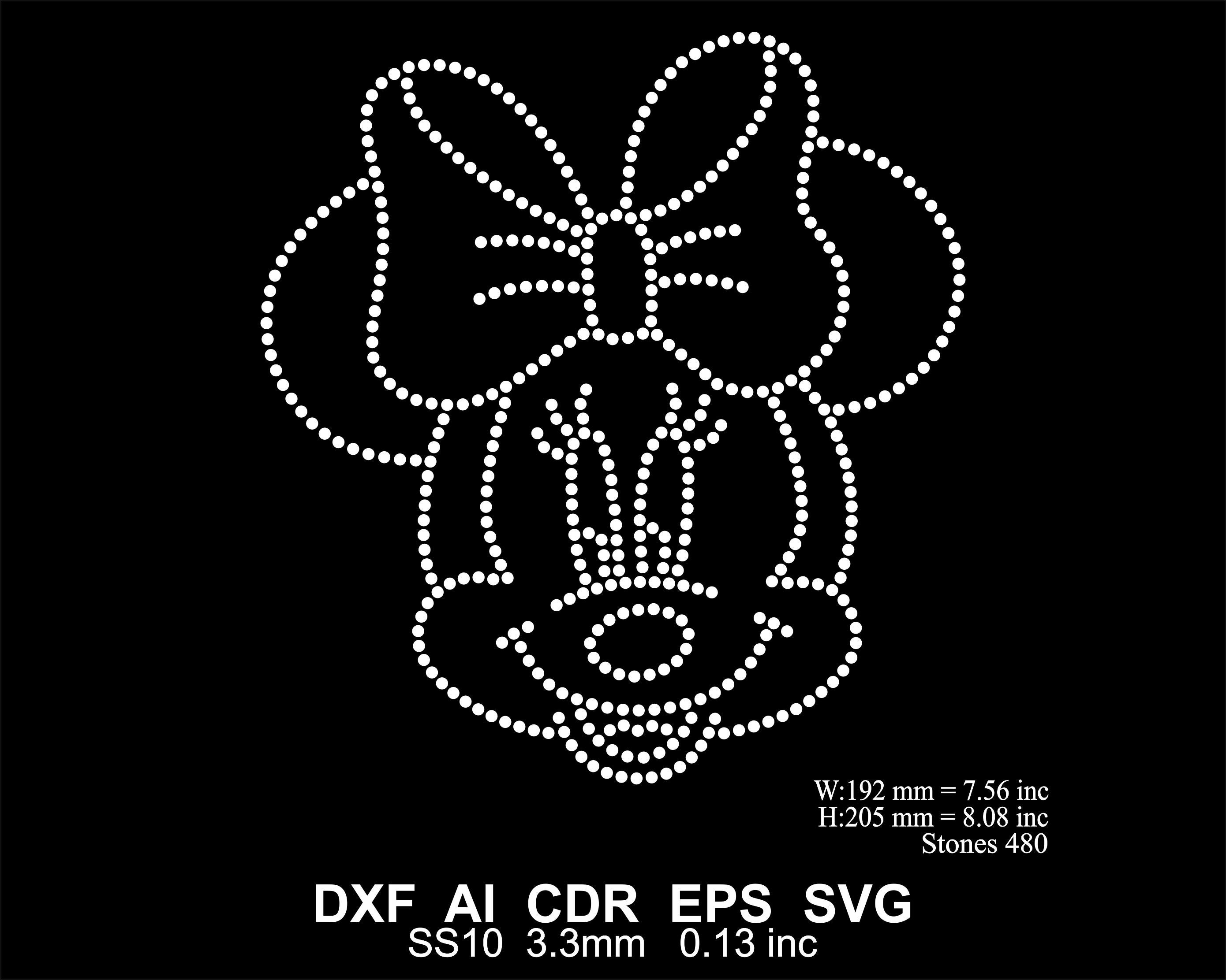 Rhinestone Mouse Template Rhinestone SS10 Mouse Template Rhinestone ...