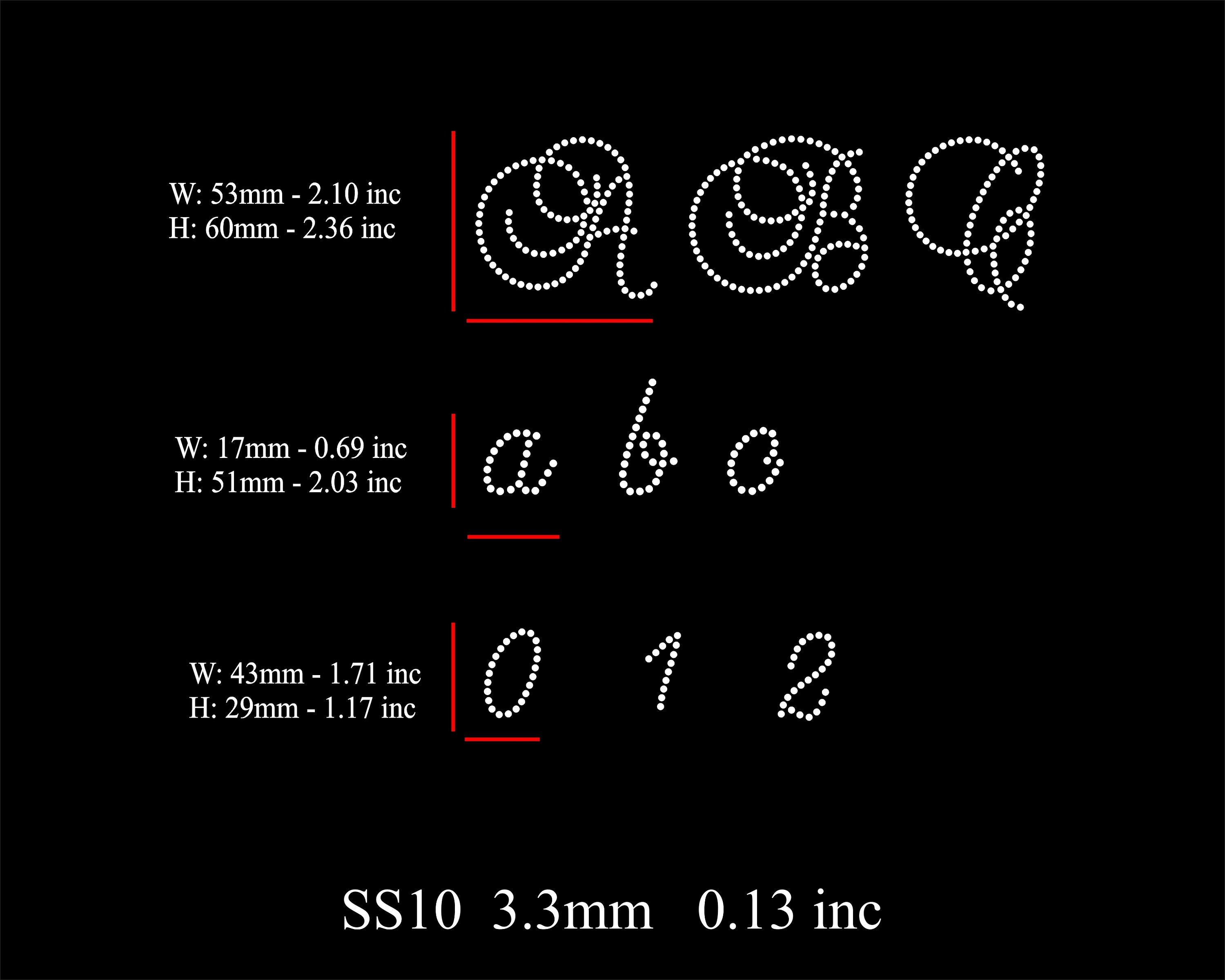 Rhinestone Font Template Rhinestone Script Alphabet Template Rhinestone ...