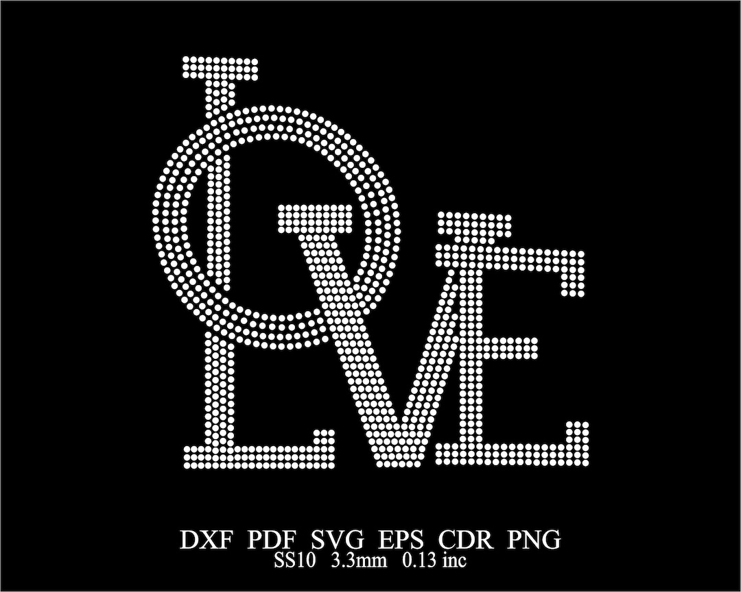 Rhinestone Love Template Rhinestone Love Design Template Rhinestone ...