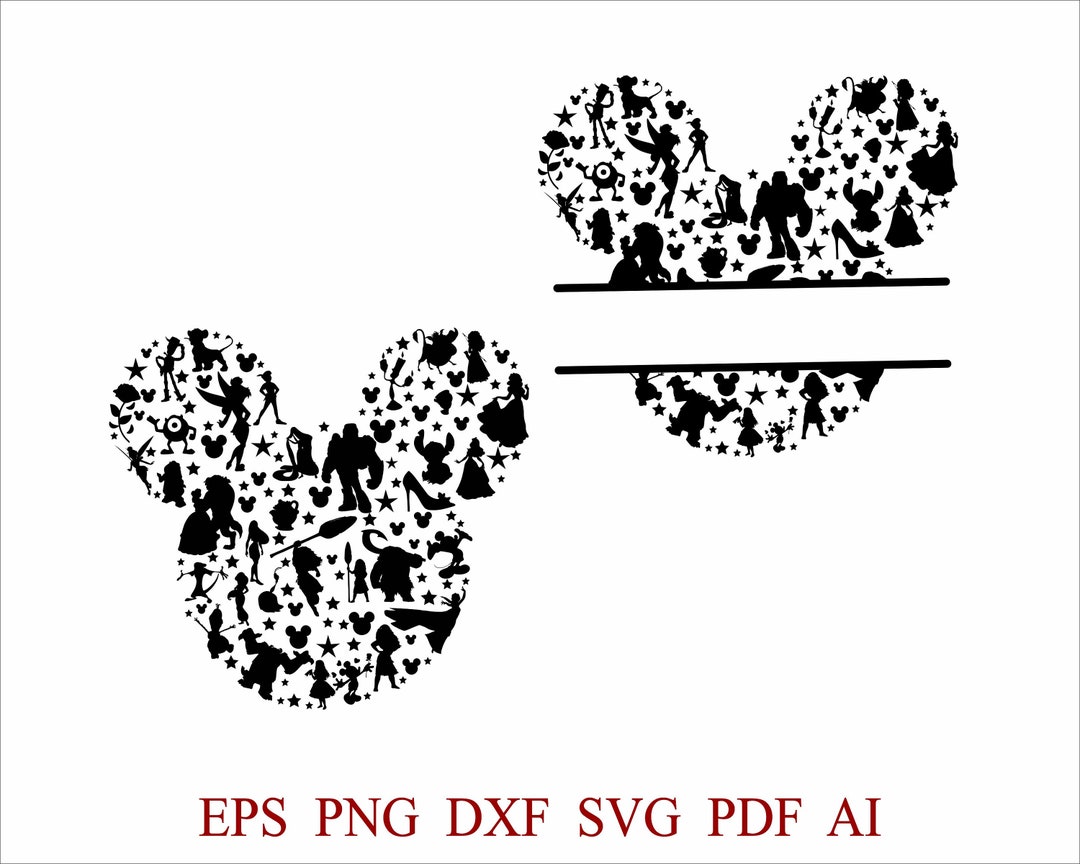 Mickey Monogram Svg Mouse Heads Monogram SVG Mouse Vector Svg Mickey T ...