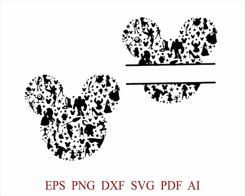 Mickey Monogram Svg Mouse Heads Monogram SVG Mouse Vector Svg Mickey T ...