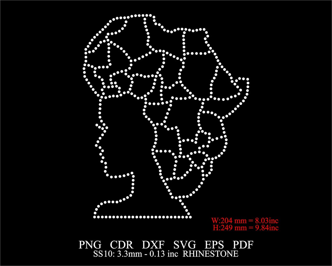 Rhinestone Afro Girl Template Rhinestone SS10 Afro Woman Design ...