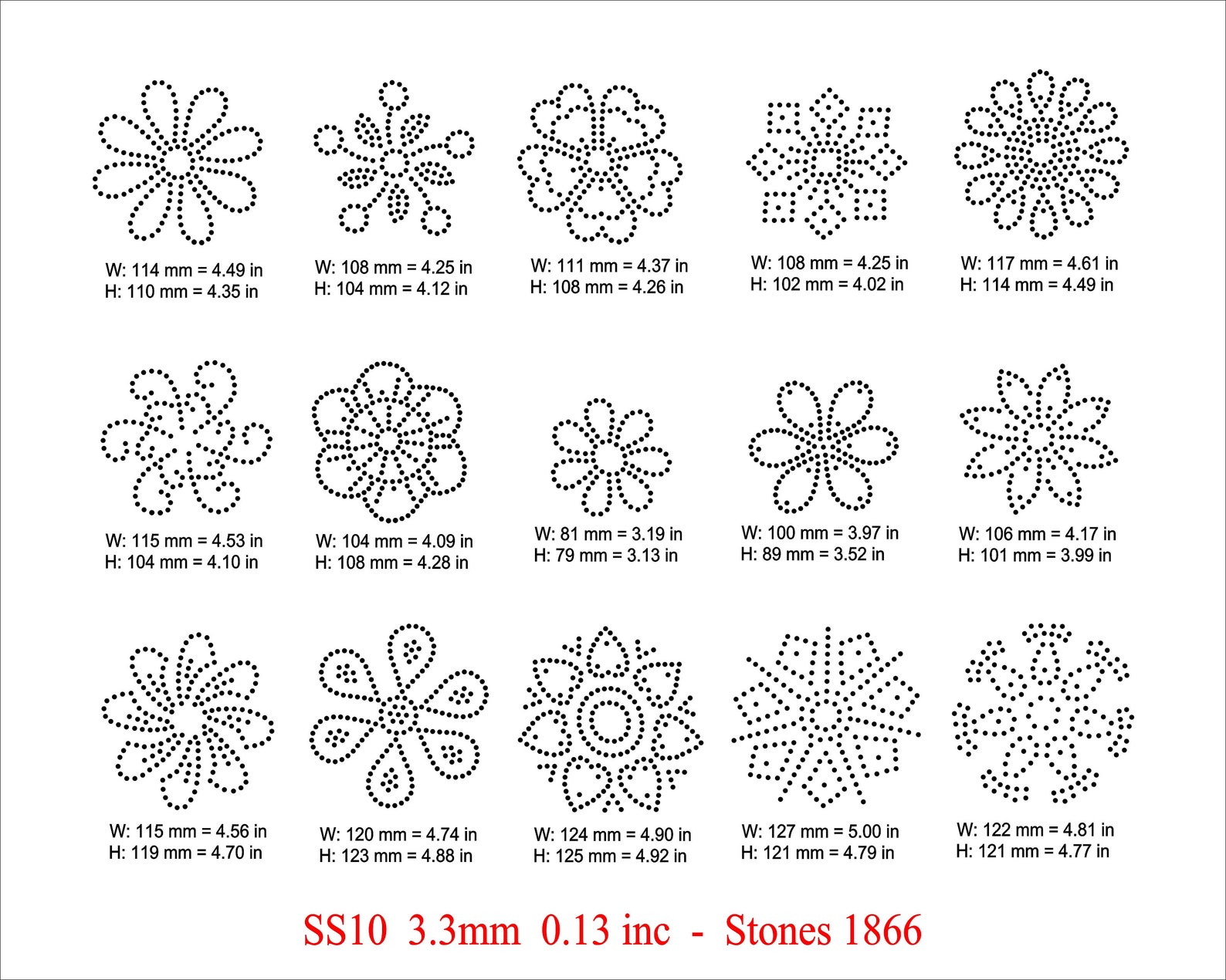 Rhinestone Flower Template Rhinestone Flowers Bundle Design SVG ...