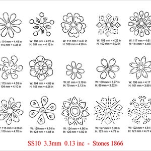 Rhinestone Flower Template Rhinestone Flowers Bundle Design SVG ...
