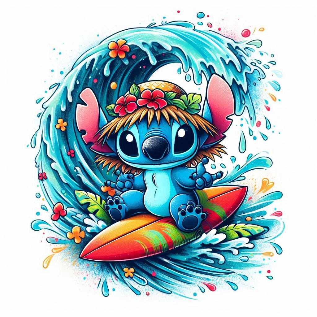 22 PNG Stitch Surf Bundle Design Png Sublimation Transparent Png Stitch ...