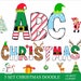 Christmas Doodle Font Alphabet Merry Christmas Doodle PNG Font ...