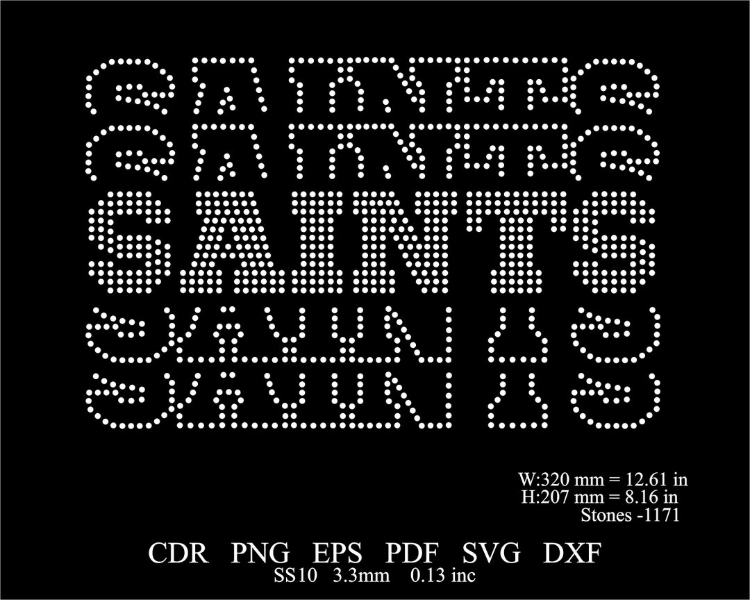 Rhinestone Saints Template SS10 Saints Rhinestone Design Svg Png ...