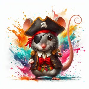 5 Png Pirate Mouse High Quality Sublimation Printing Digital Download T ...
