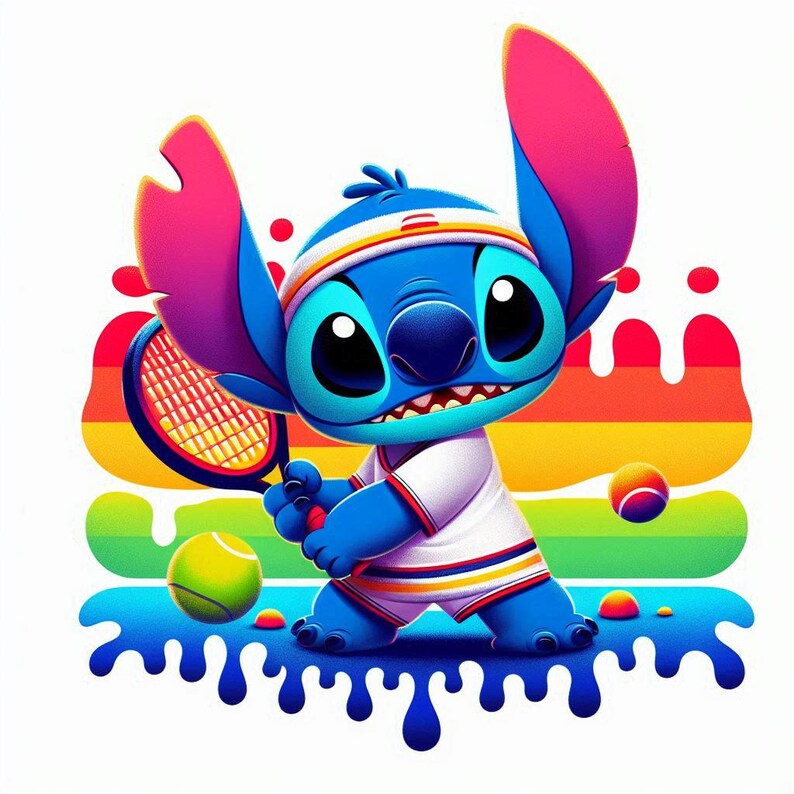 5 PNG Stitch Tennis Design Stitch Png Stitch Clipart Stitch Kid T-shirt ...