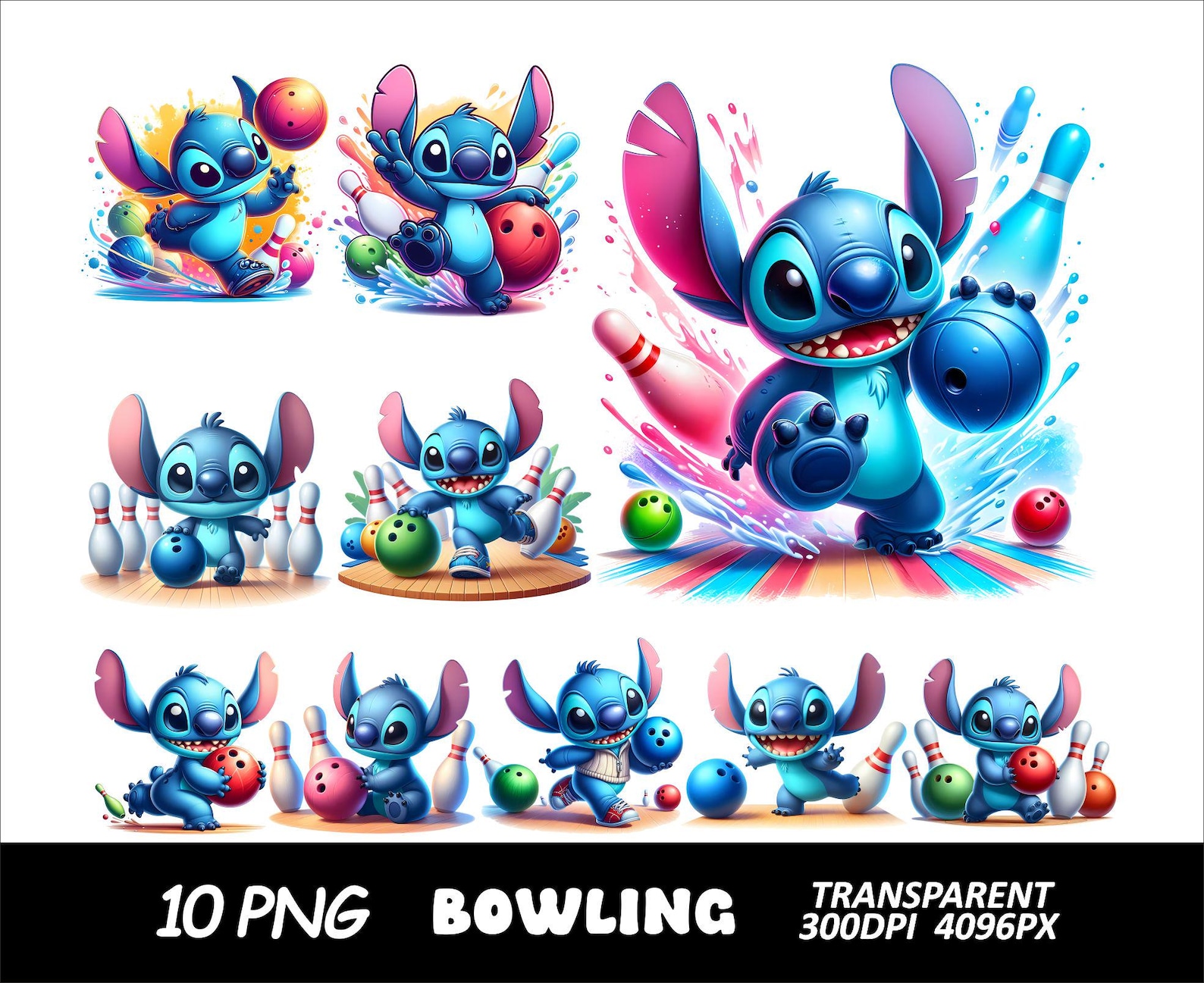 10 PNG Stitch Bowling Bundle Design Stitch Png Clipart Design Png High ...