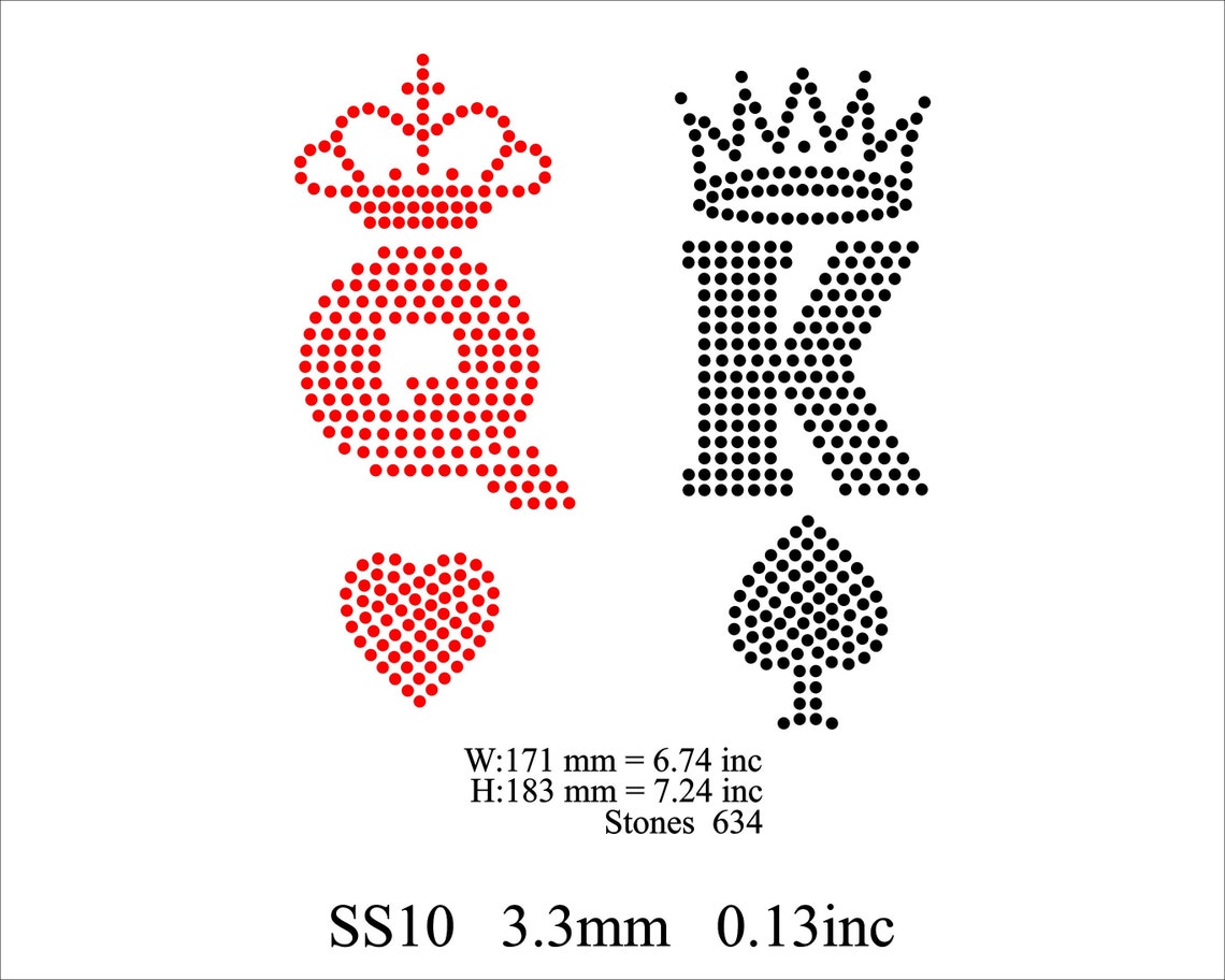 Rhinestone King and Queen Crown Card Game Template SVG Rhinestone King ...
