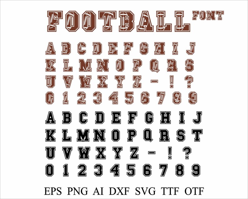 Football Font SVG Football Alphabet Svg Football Letters Svg Png ...