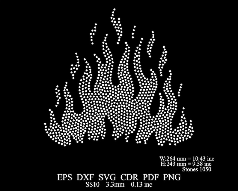 Rhinestone Flame Template Rhinestone Flame Design Svg Eps Dxf ...