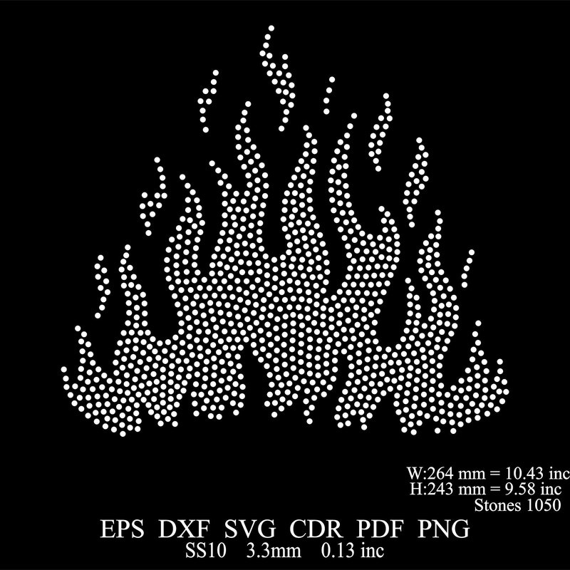 Fire Rhinestone Transfers - Etsy